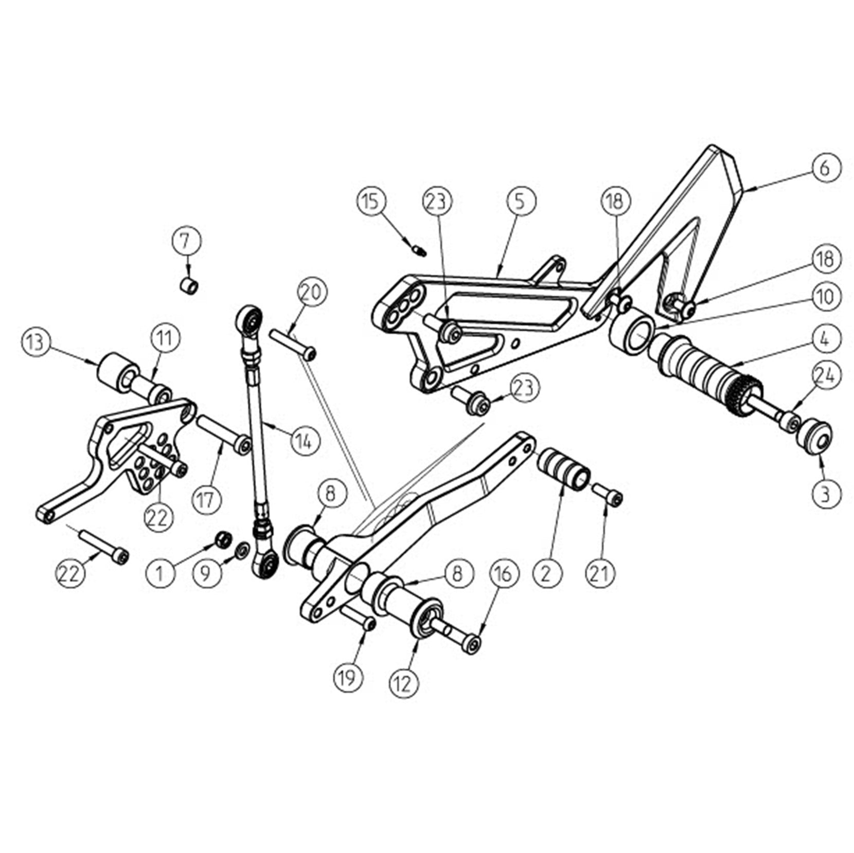GP2 RR Left Foot Peg System – Kramer Motorcycles Parts