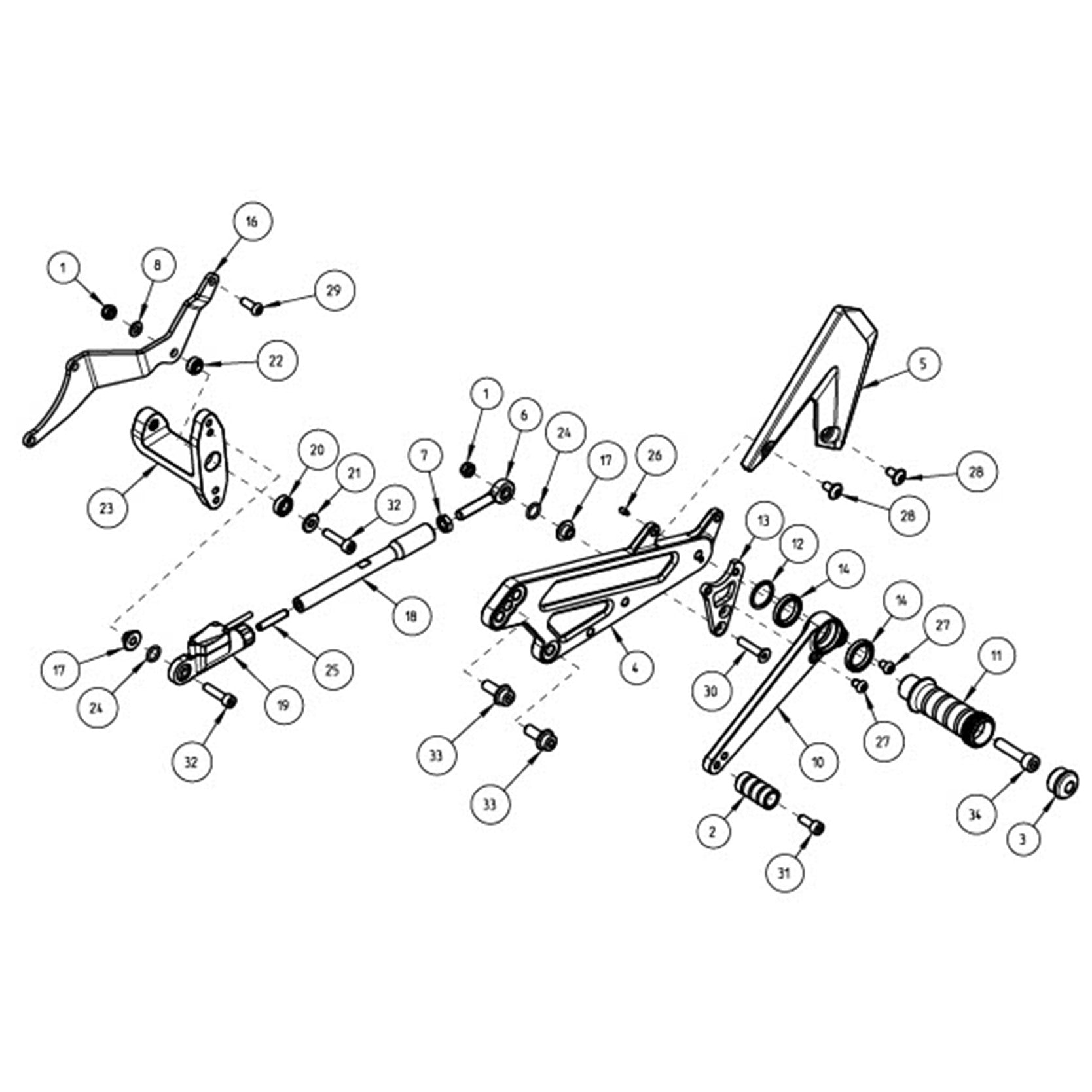 APX Left Foot Peg System – Kramer Motorcycles Parts