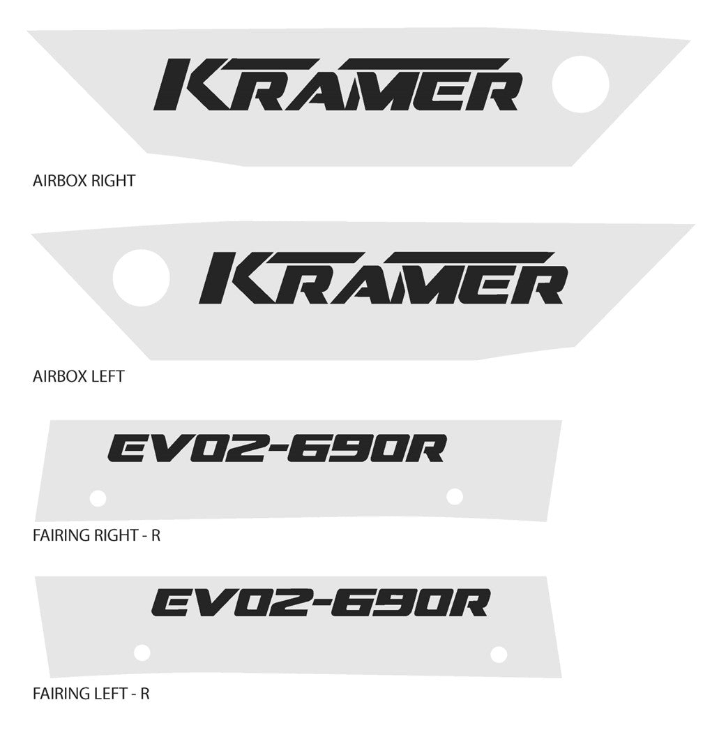 2023 EVO2-690R Decal Set (Black) – Kramer Motorcycles Parts