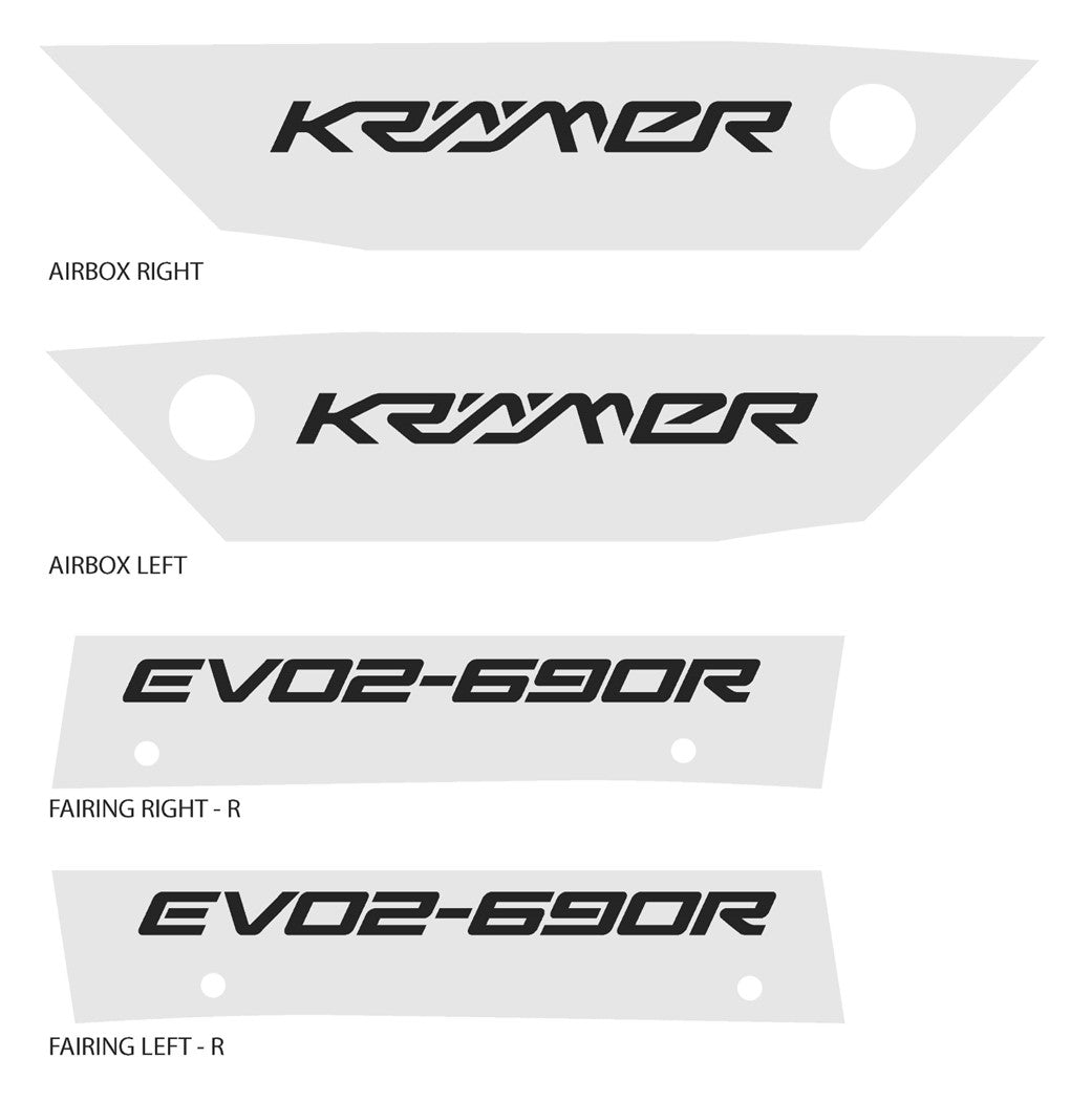 2024+ EVO2-690R Decal Set (Black) – Kramer Motorcycles Parts