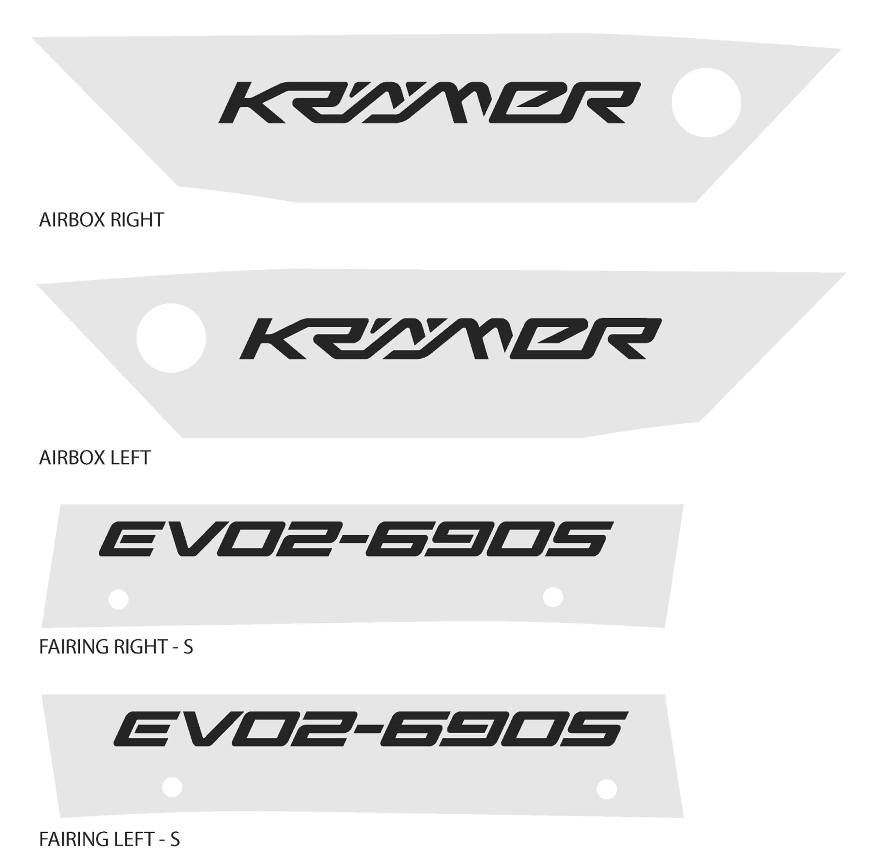2024+ EVO2-690S Decal Set (Black) – Kramer Motorcycles Parts